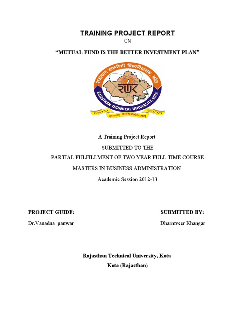 UTI Asset Management Company LTD Summer Internship Report On Mutual ...