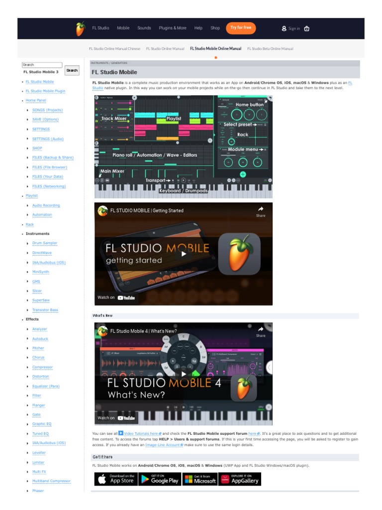 WWW Image Line Com FL Studio Learning FL Studio Mobile Online Manual | PDF | Computing ...