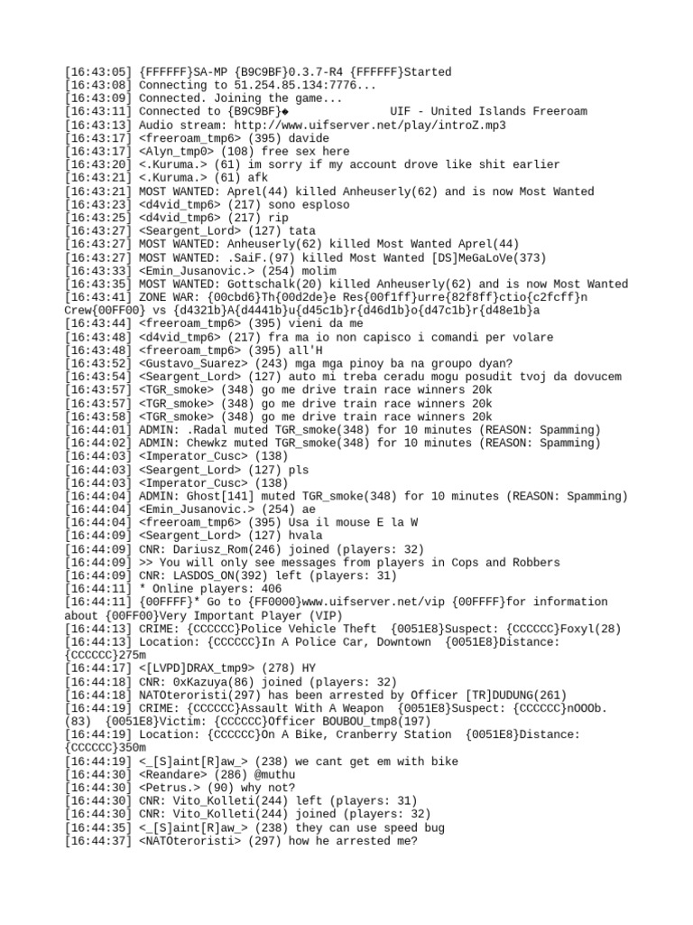 Chatlog | PDF | Crime & Violence | Crimes