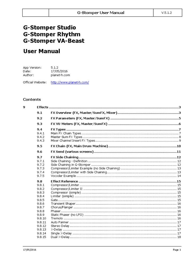 G-Stomper User Manual V5.1.2 | PDF | Sound Production Technology ...