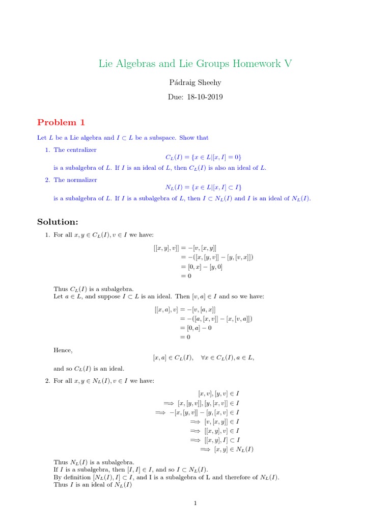 Lie Algebra 5 | PDF | Lie Algebra | Topological Groups