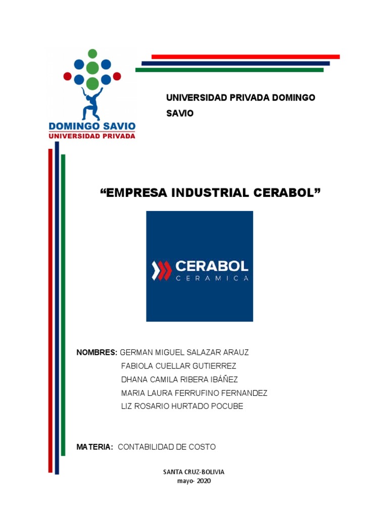 Cerabol Grupo4 CostosMay20220 | PDF | Depreciación | Business