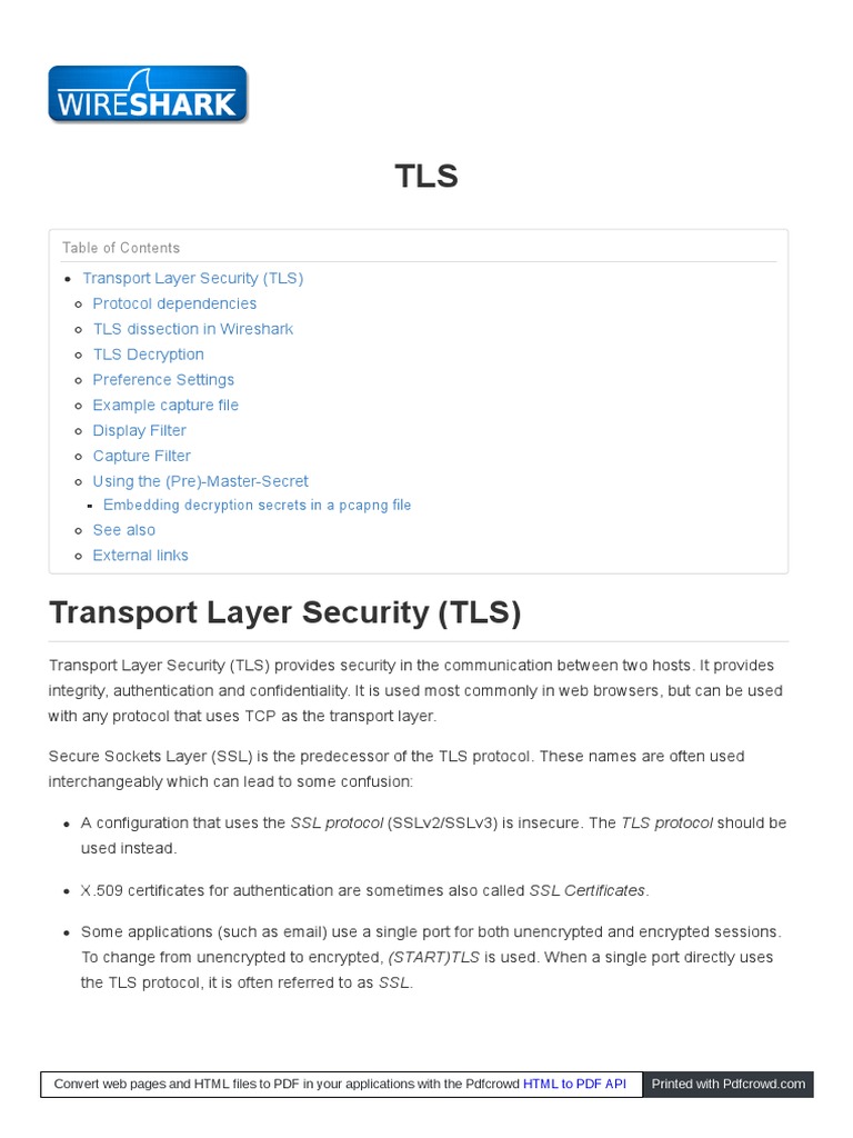 Wiki Wireshark Org TLS | PDF | Transport Layer Security | Software Development