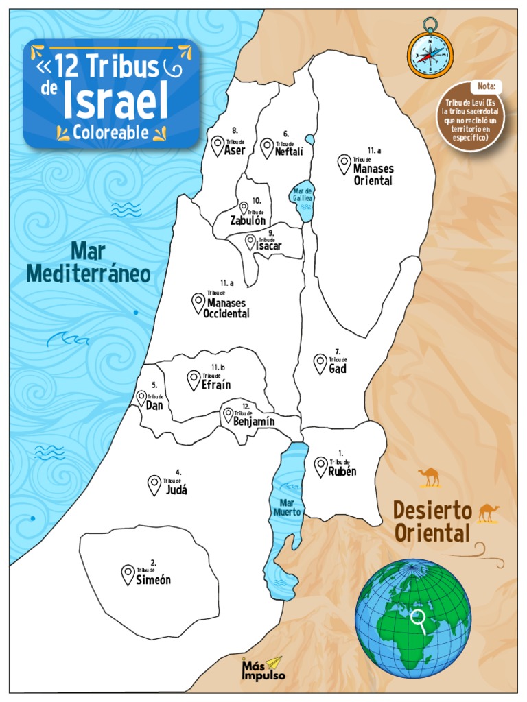 12 Tribus de Israel Mapa Interactivo | PDF | Jacob | Gente de la Torá