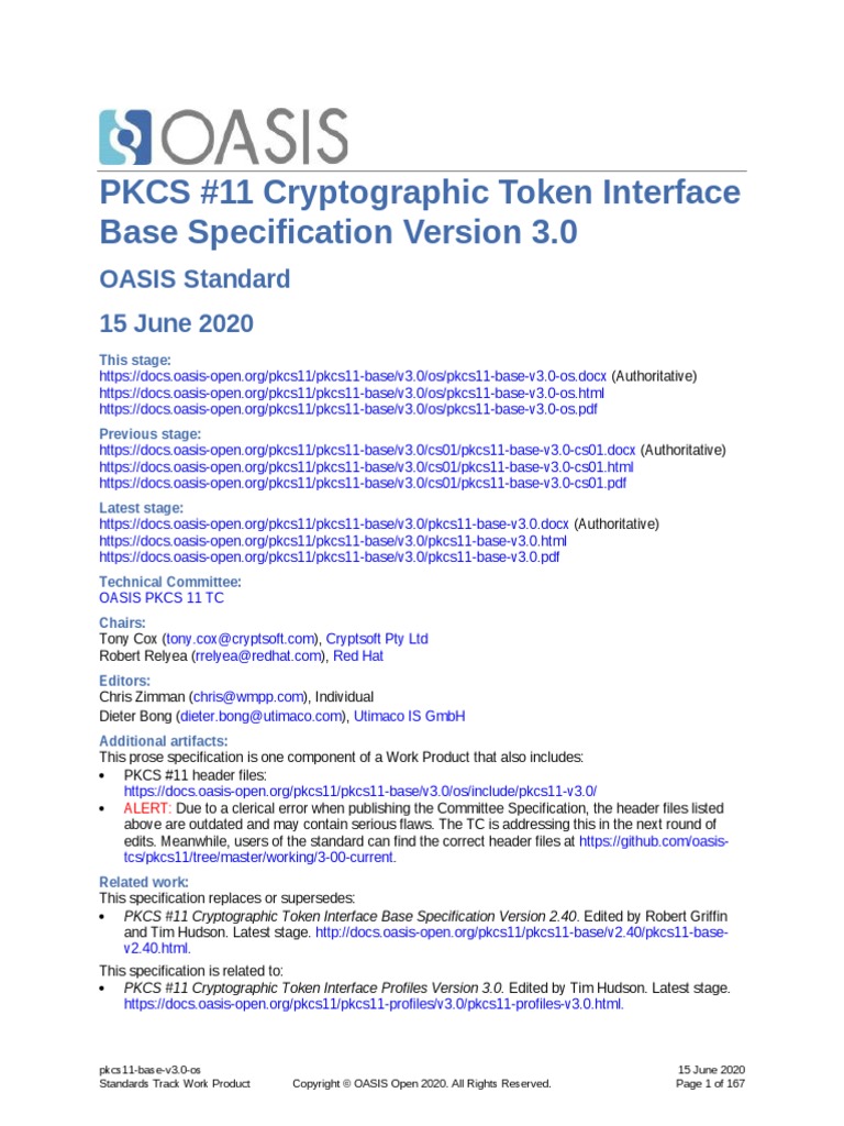 pkcs11 Base v3.0 | PDF | Pointer (Computer Programming) | Transport Layer Security