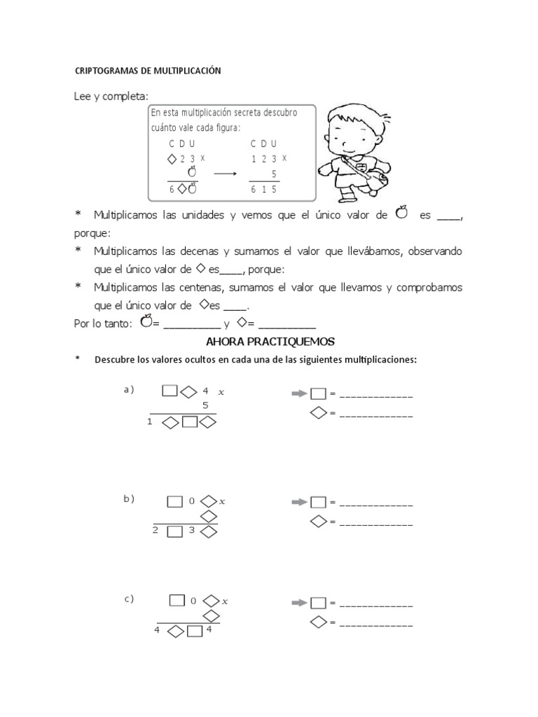 Criptogramas de Multiplicación | PDF