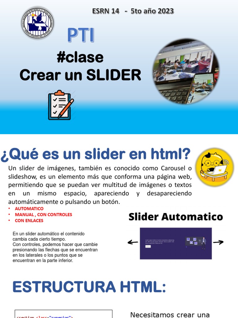 Slider | PDF | HTML | Desarrollo de software