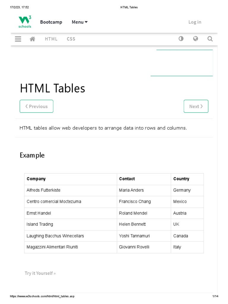 HTML Tables | PDF | Html Element | Html HTML Tables | PDF | Html Element | Html
