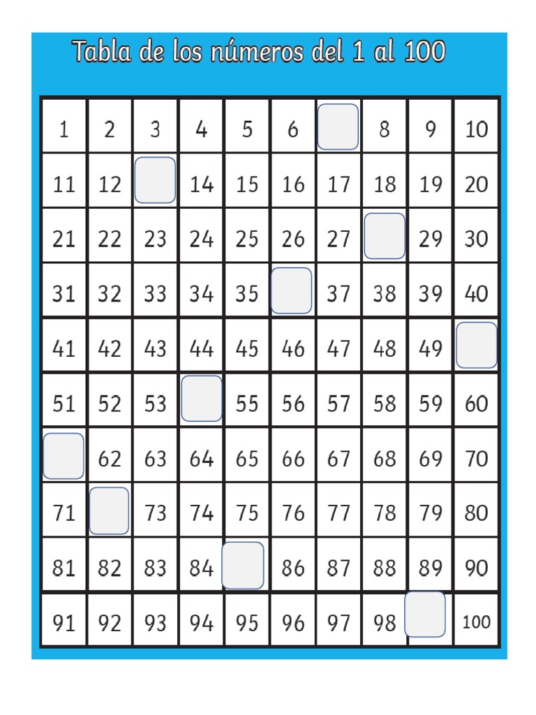 Tabla Del 100 | PDF