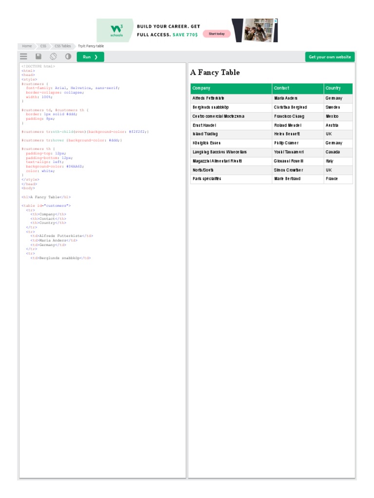 WWW W3schools Com Css Tryit Asp Filename Trycss - Table - Fancy | PDF