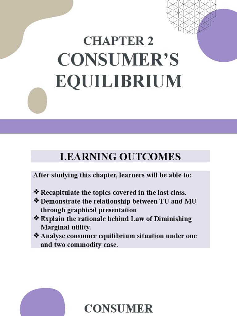 Consumers Equilibrium Pdf Utility Economic Equilibrium