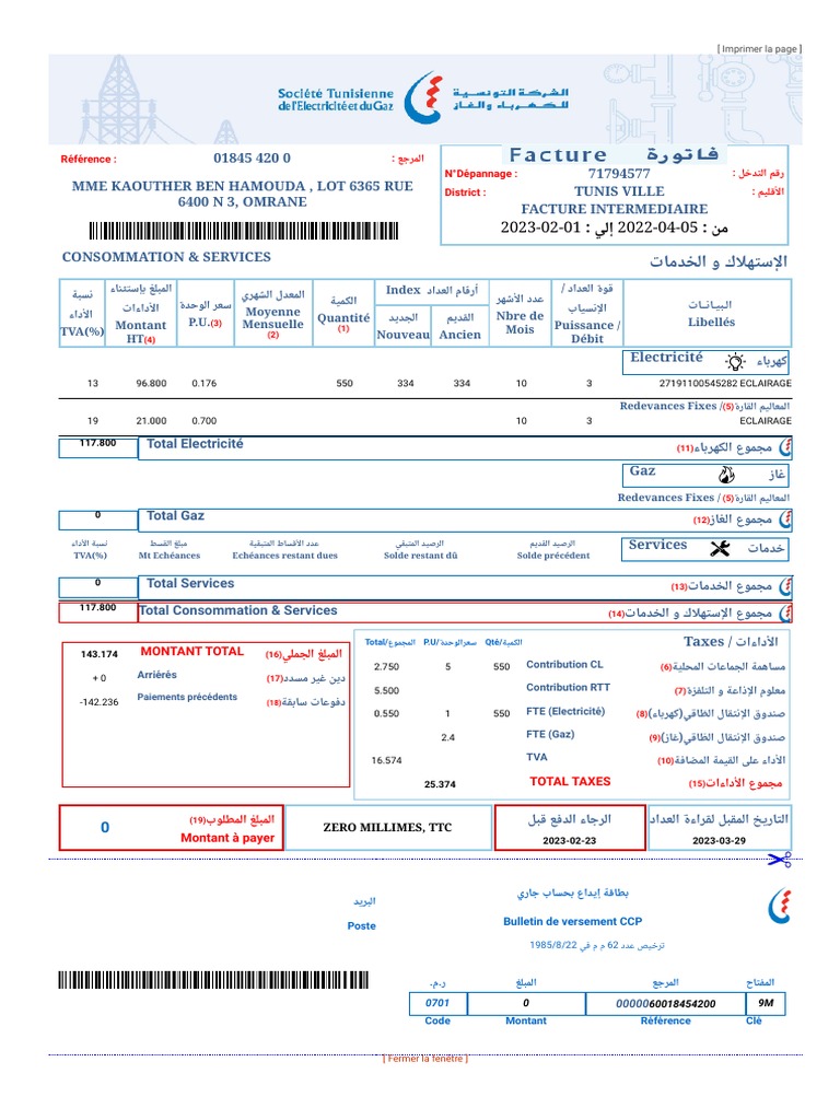 STEG - Facture | PDF