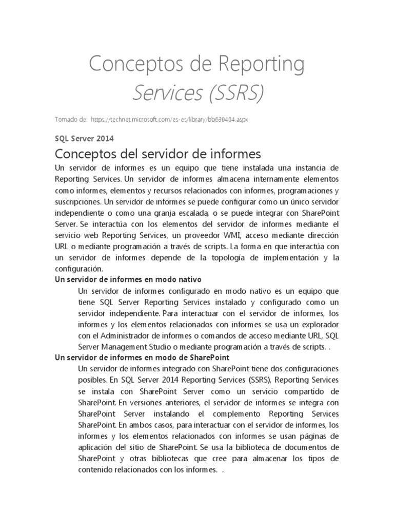 15 2 Lectura Conceptos de Reporting Services | PDF | Directorio ... 15 2 Lectura Conceptos de Reporting Services | PDF | Directorio ...