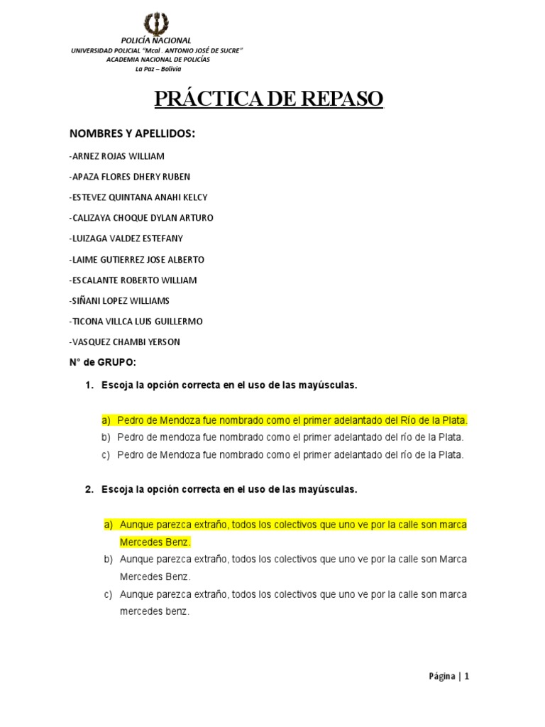 Práctica de Repaso | PDF | Morfología | Gramática