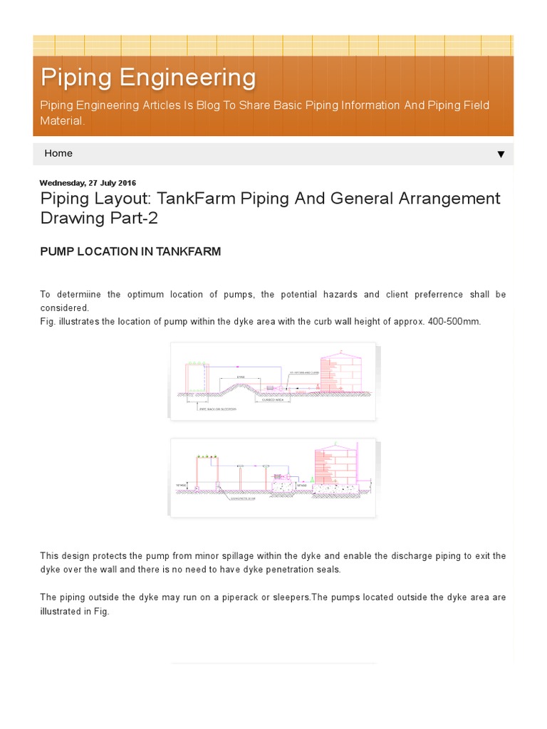Piping Engineering - Piping Layout - TankFarm Piping and General Arrangement Drawing Part-2 | PDF