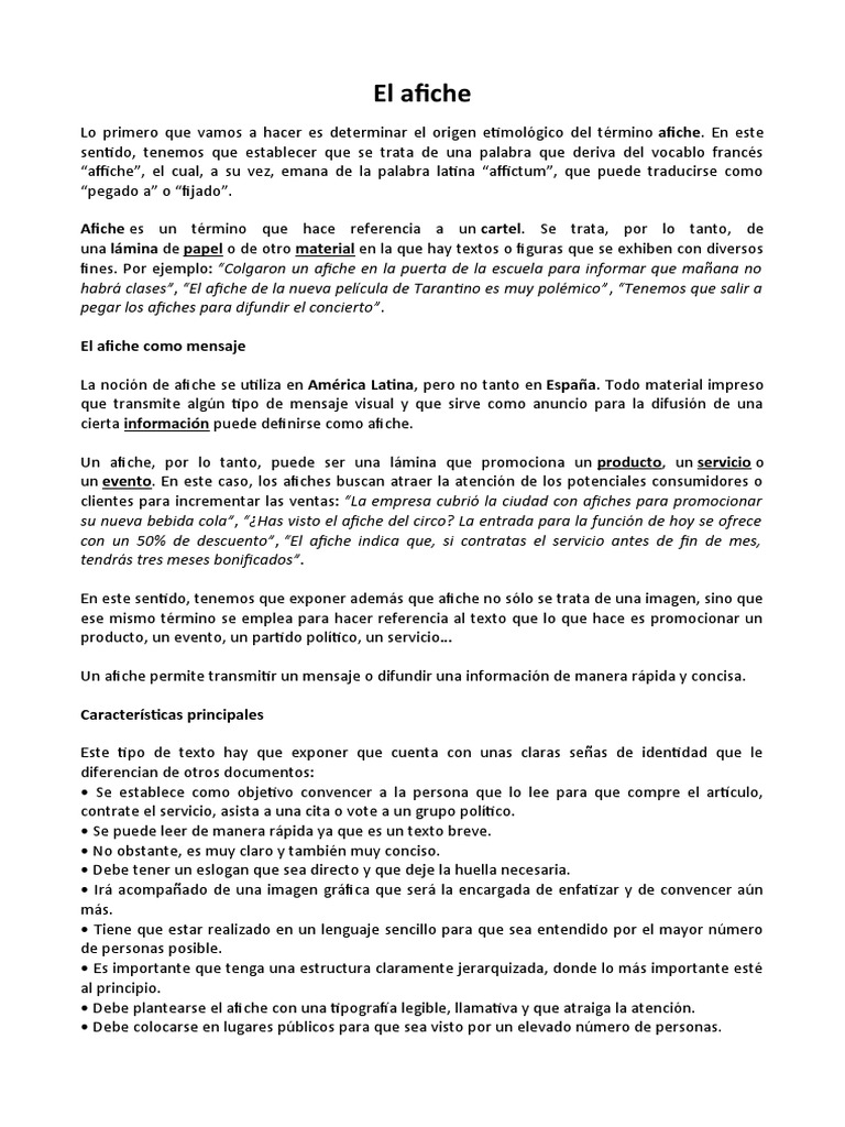 El Afiche | PDF | Póster | Imagen