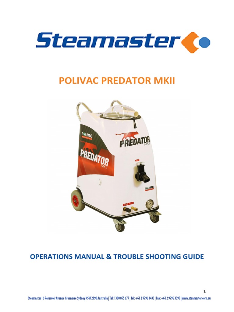 3 Steam Cleaner Polivac Predator Mkii User Manual 3 | PDF | Pump ...