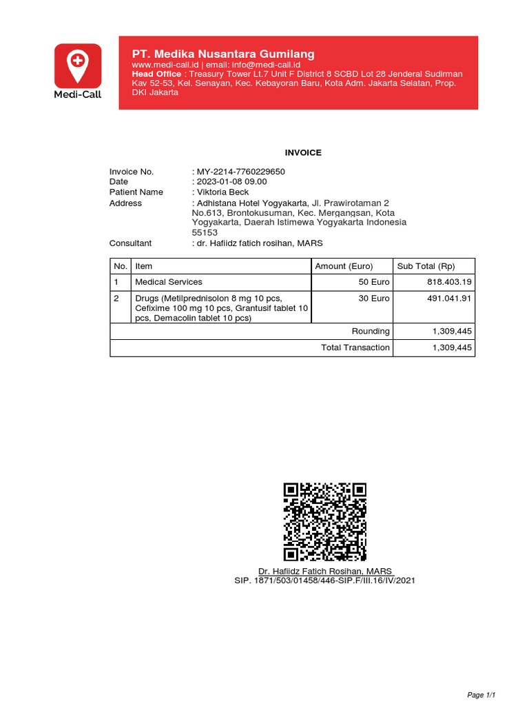 Invoice Victoria Beck | PDF