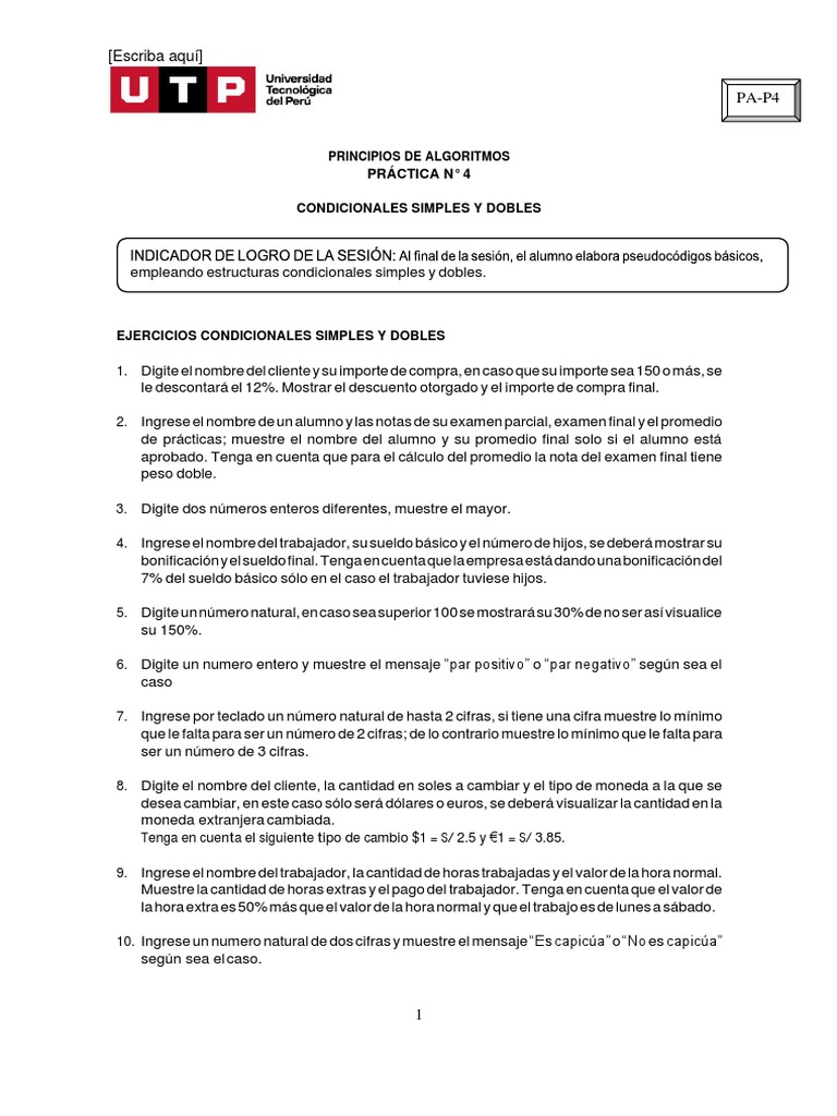 - Estructuras Condicionales Simples y Dobles | PDF