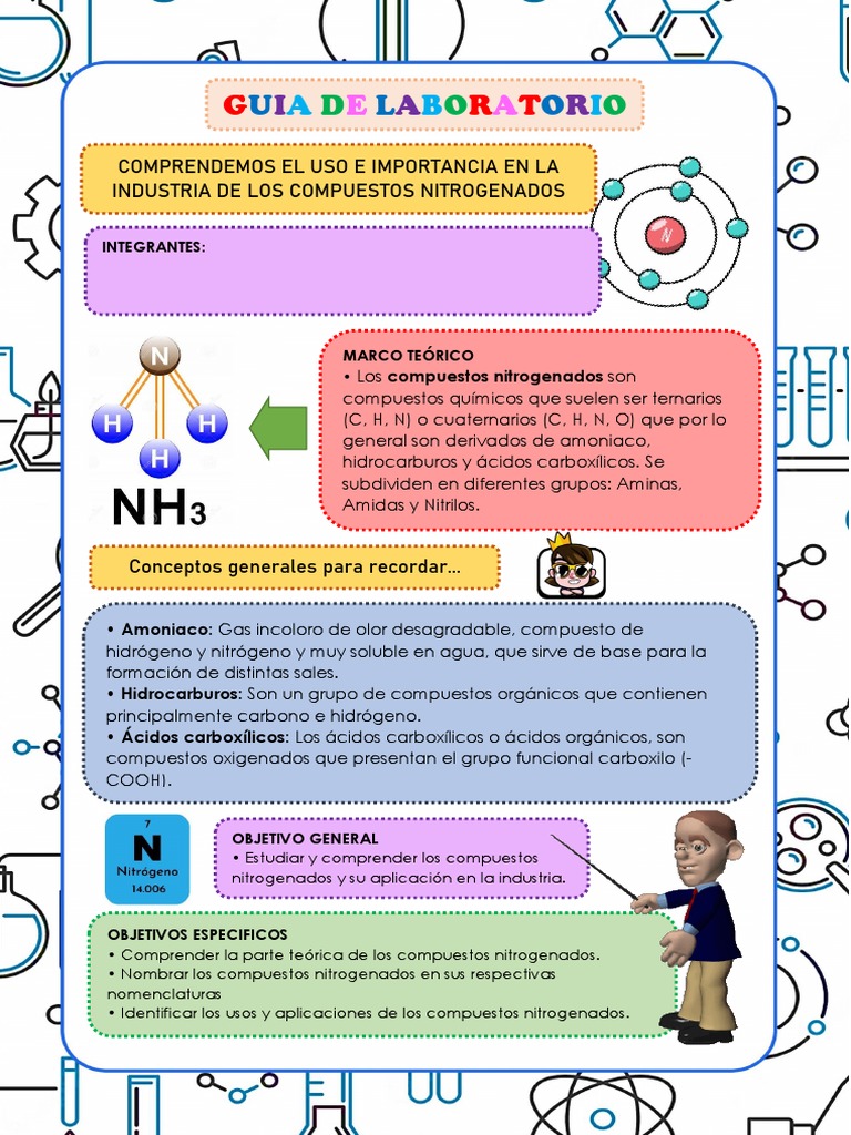 Guia De Laboratorio Compuestos Nitrogenados Pdf Amina Nitrógeno 