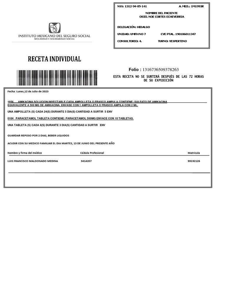 Receta Osiel | PDF