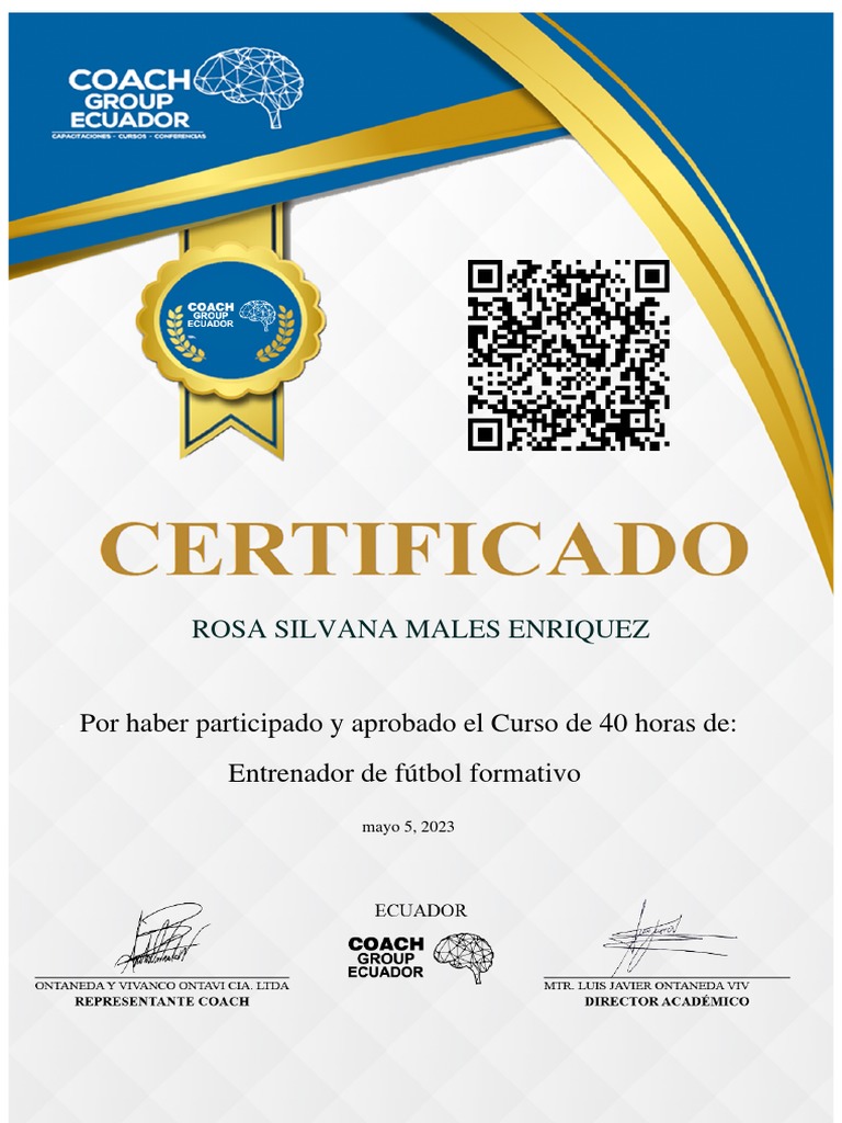 CERTIFICADO_Entrenador_de_ftbol_formativo | PDF