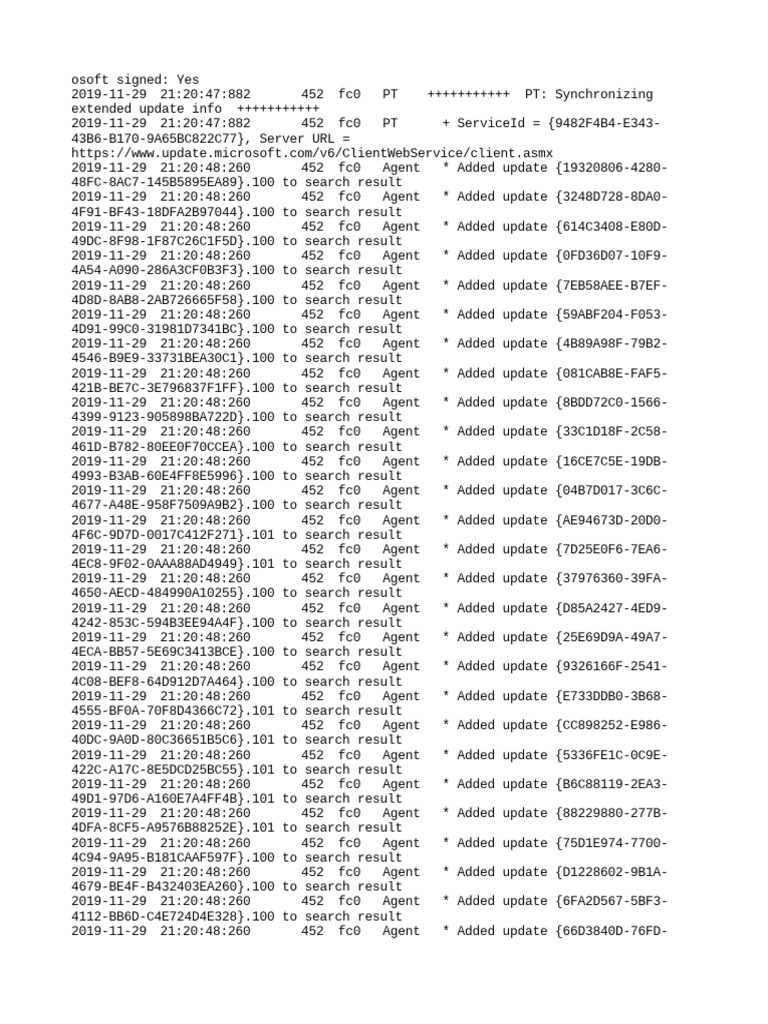 Microsoft Update Synchronization Log | PDF | Internet Protocols ...