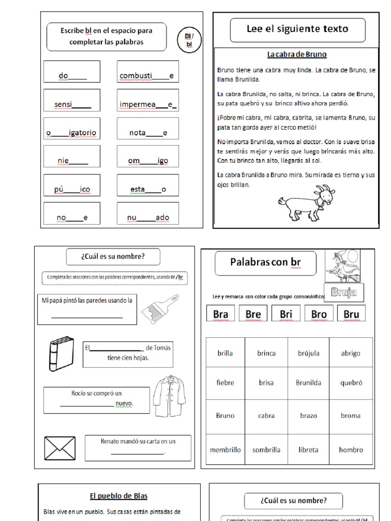 ACTIVIDADES GRUPOS CONSONANTICOS | PDF