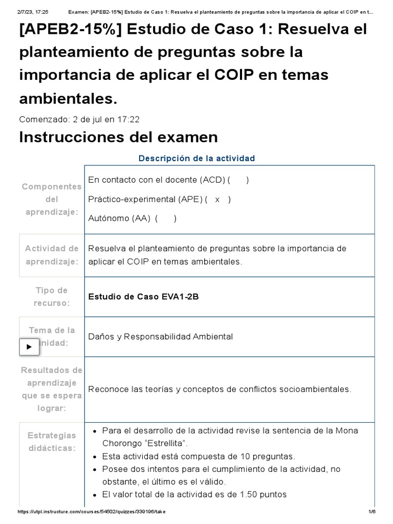Examen - (APEB2-15%) Estudio de Caso 1 - Resuelva El Planteamiento de Preguntas Sobre La ...