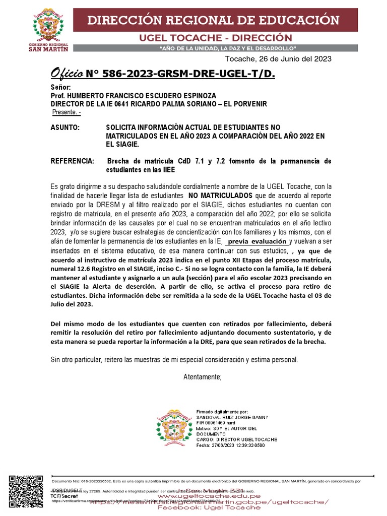 Oficio #586-2023 | PDF | Gobierno