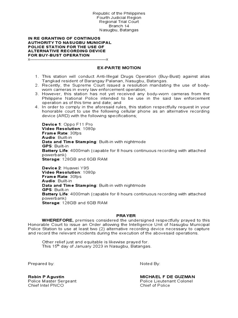 Ex Parte Motion | PDF Ex Parte Motion | PDF