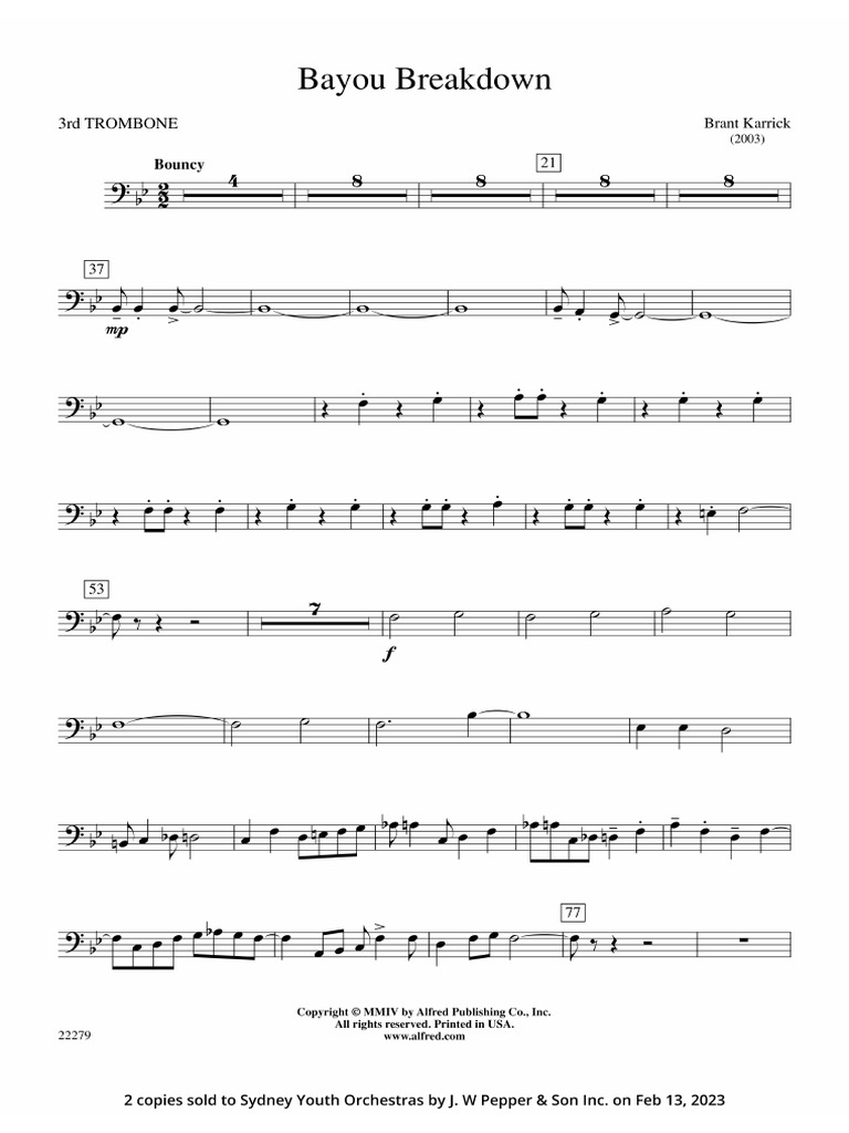 Bayou Breakdown 3rd Trombone | PDF