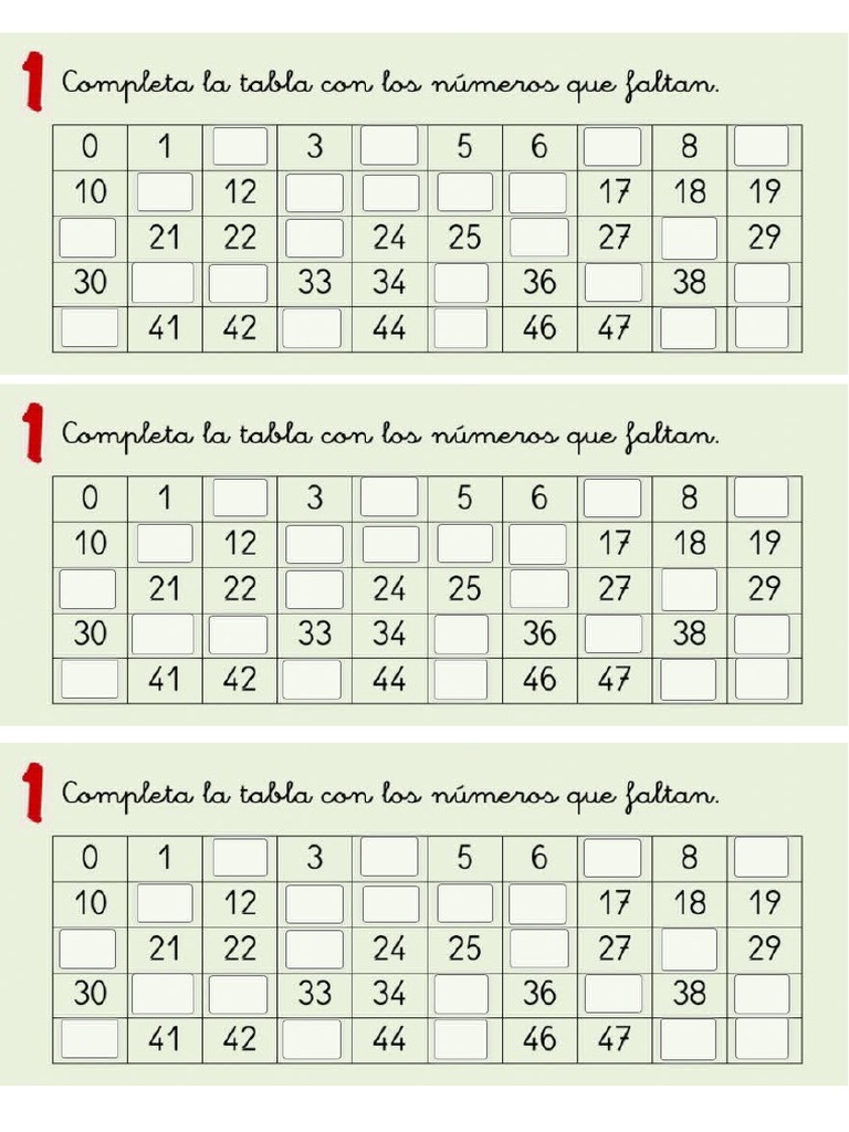 Actividad de Numeros Hasta El 49 | PDF