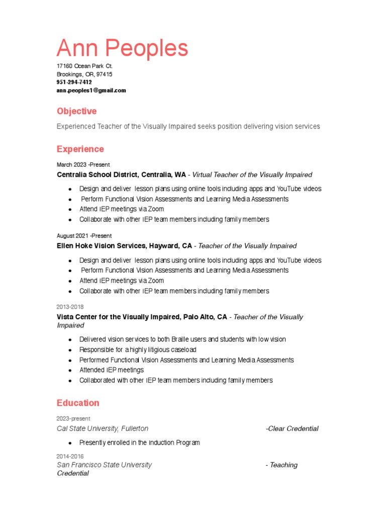 Ann Resume | PDF