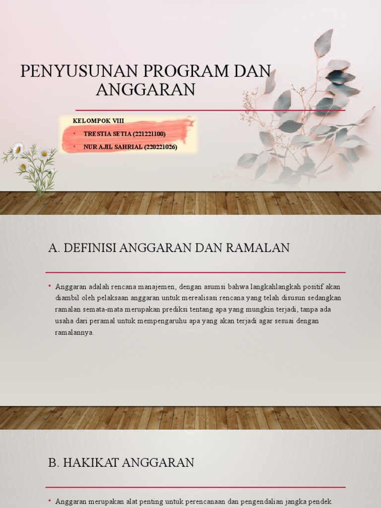 Penyusunan Program Dan Anggaran | PDF