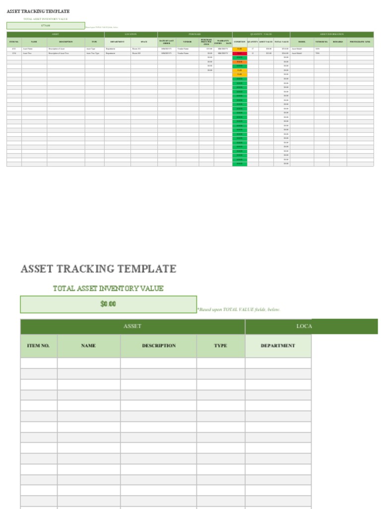 Asset Tracking Template Guide | PDF | Computing | Business