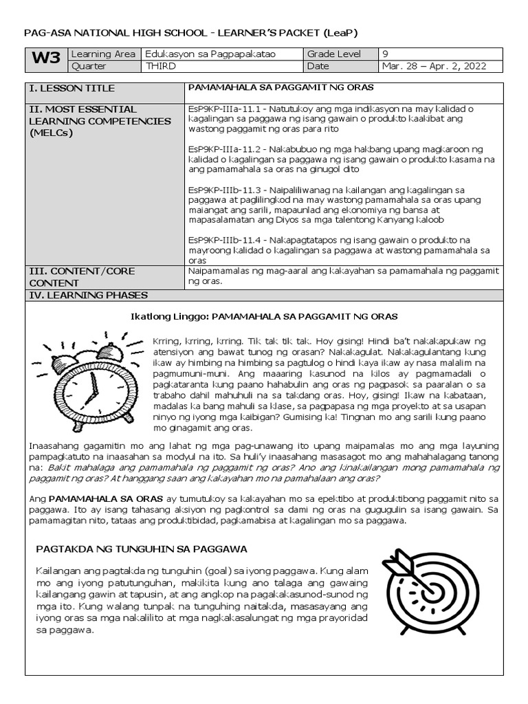 Esp9-Q3-Week 3 | PDF