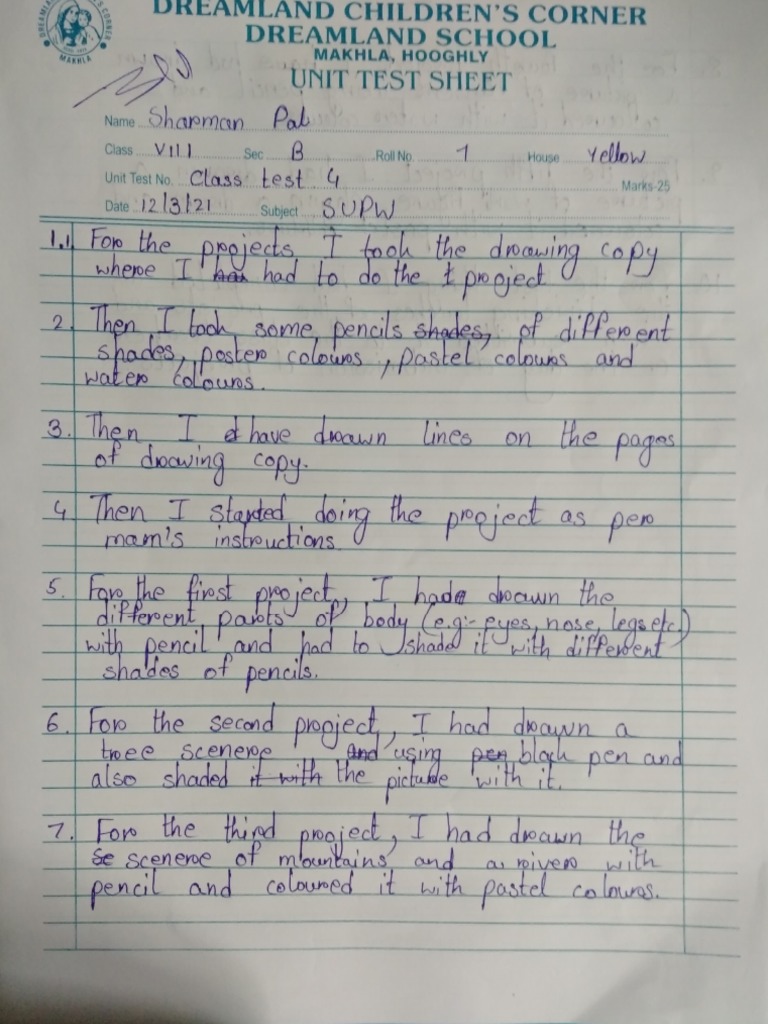 Ans Sheet of SUPW | PDF