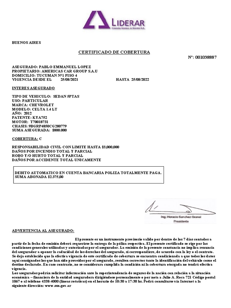 Seguro LIDERAR | PDF