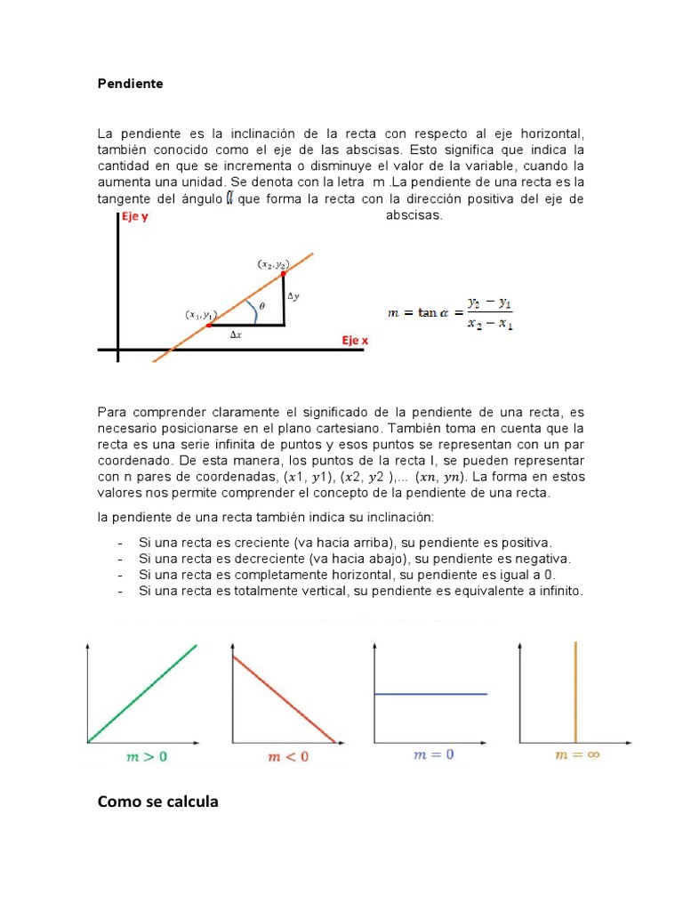 Pendiente | PDF | Línea (geometría) | Pendiente
