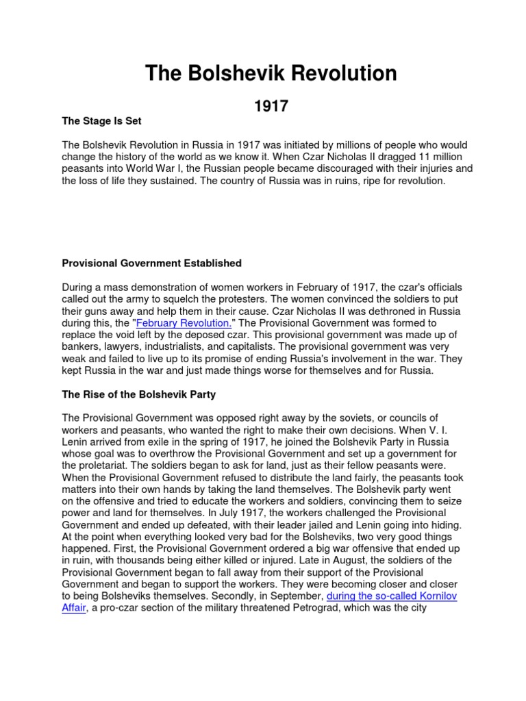 The Bolshevik Revolution | PDF | Bolsheviks | Vladimir Lenin