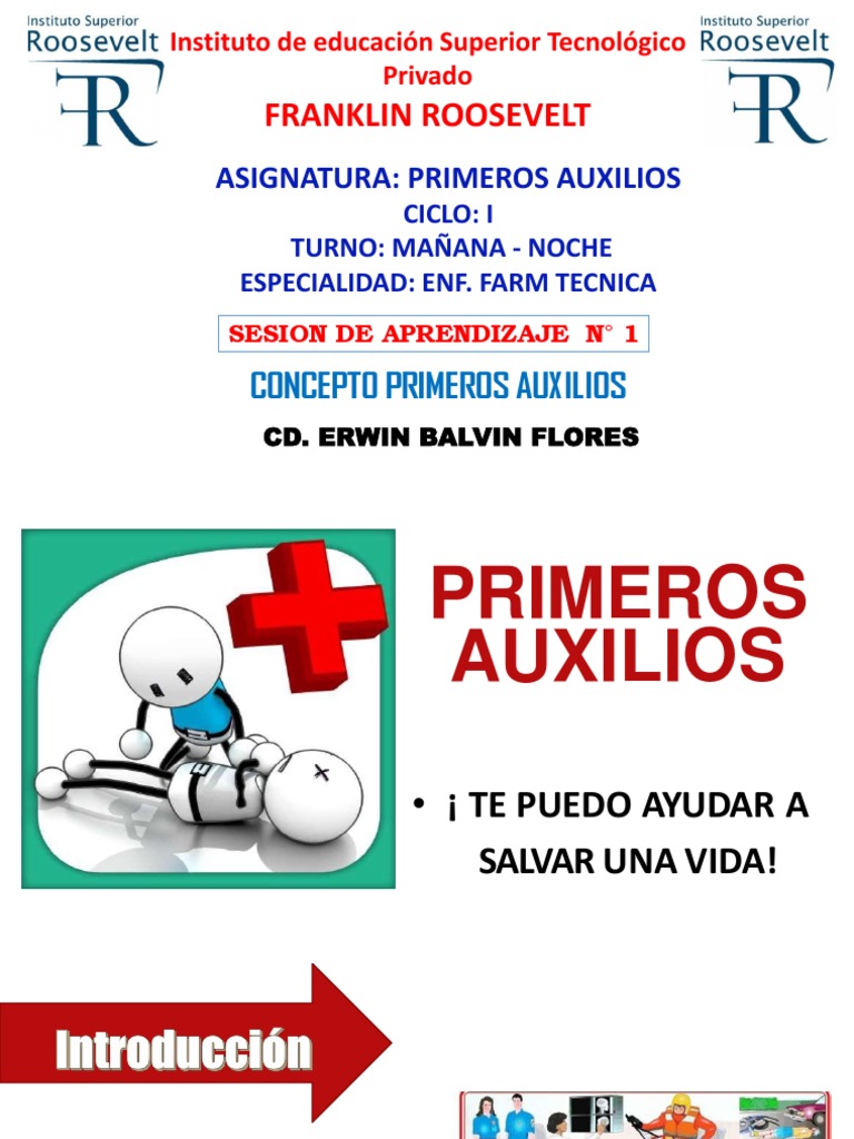 Clase 1 PRIMEROS AUXILIOS | PDF | Primeros auxilios | Reanimación cardiopulmonar