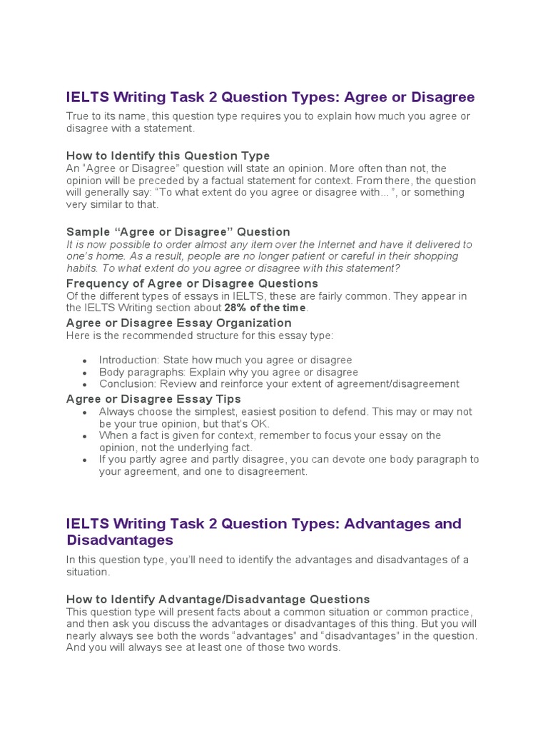 Question Types IELTS Writing Task 2 | PDF | Essays | Question