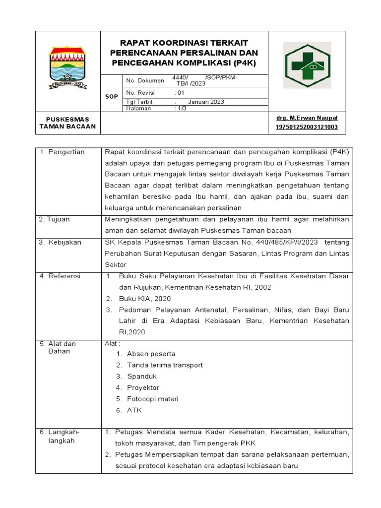 Sop Pertemuan P4k | PDF