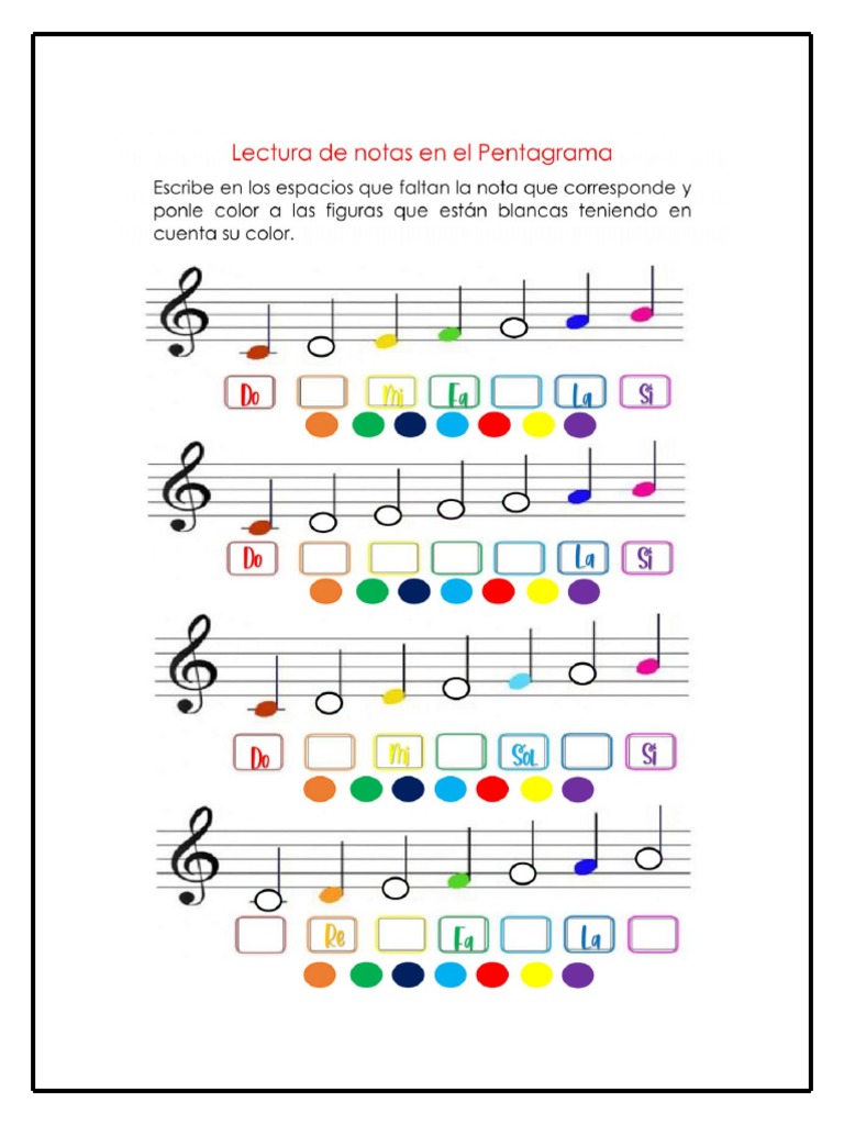 Pintando notas musicales | PDF