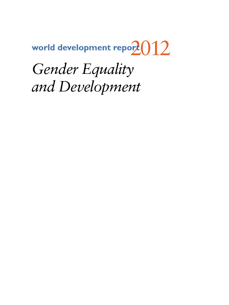 World Development Report 2012 Gender Equality and Development | PDF ...