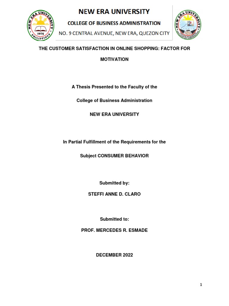 Customer Satisfaction in Online Shopping | PDF | Online Shopping | Marketing