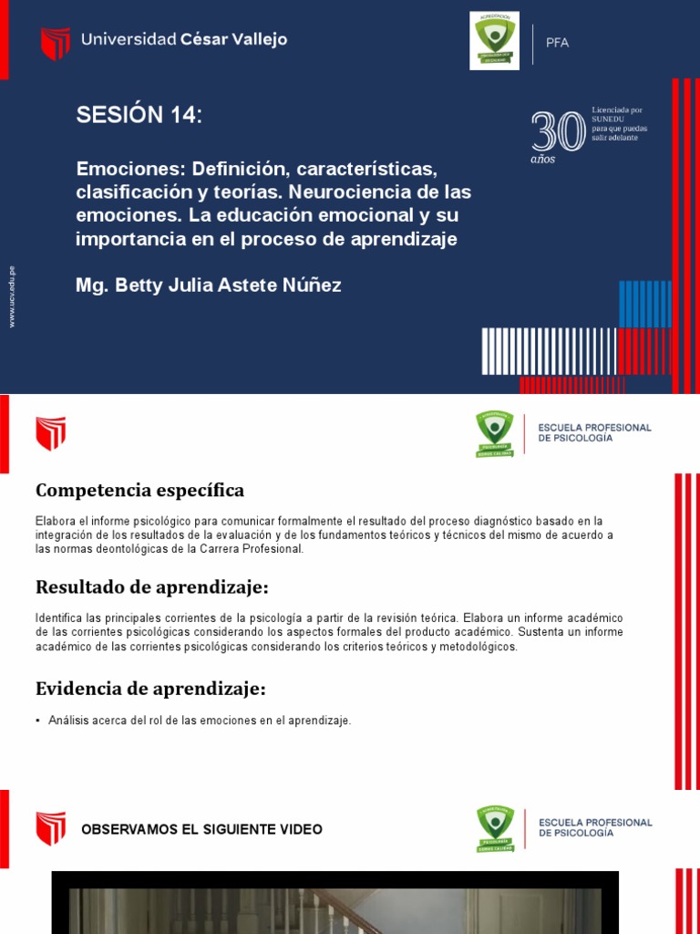 Sesion 14 Las Emociones Y Salud Mental Pdf Las Emociones Sicología