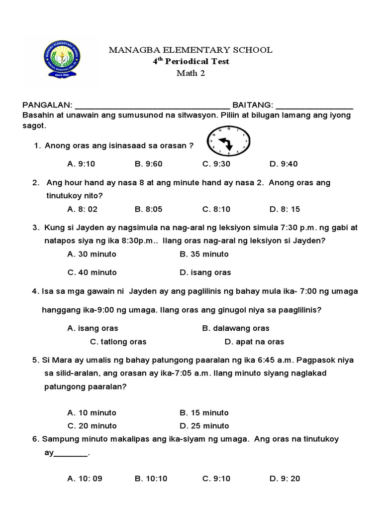 PT - Mathematics 2 | PDF