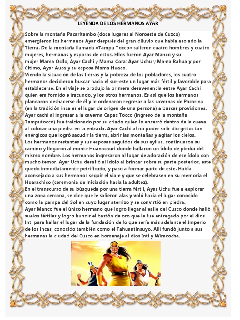 Leyenda de Los Hermanos Ayar | PDF | Imperio Inca